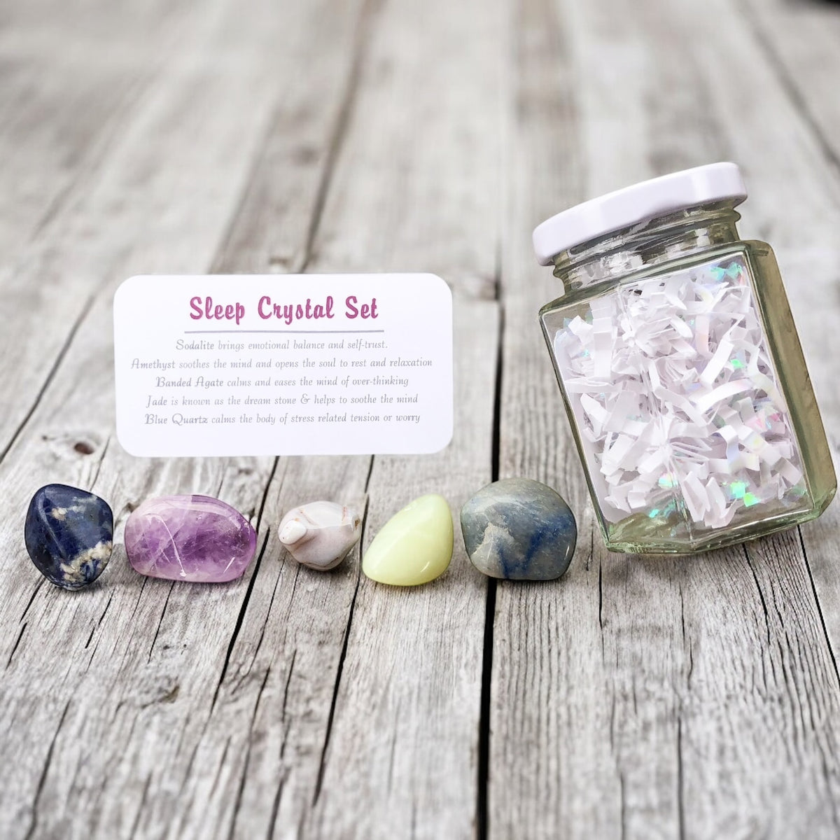 Sleep Crystal Set in Jar – Mindful Intentions